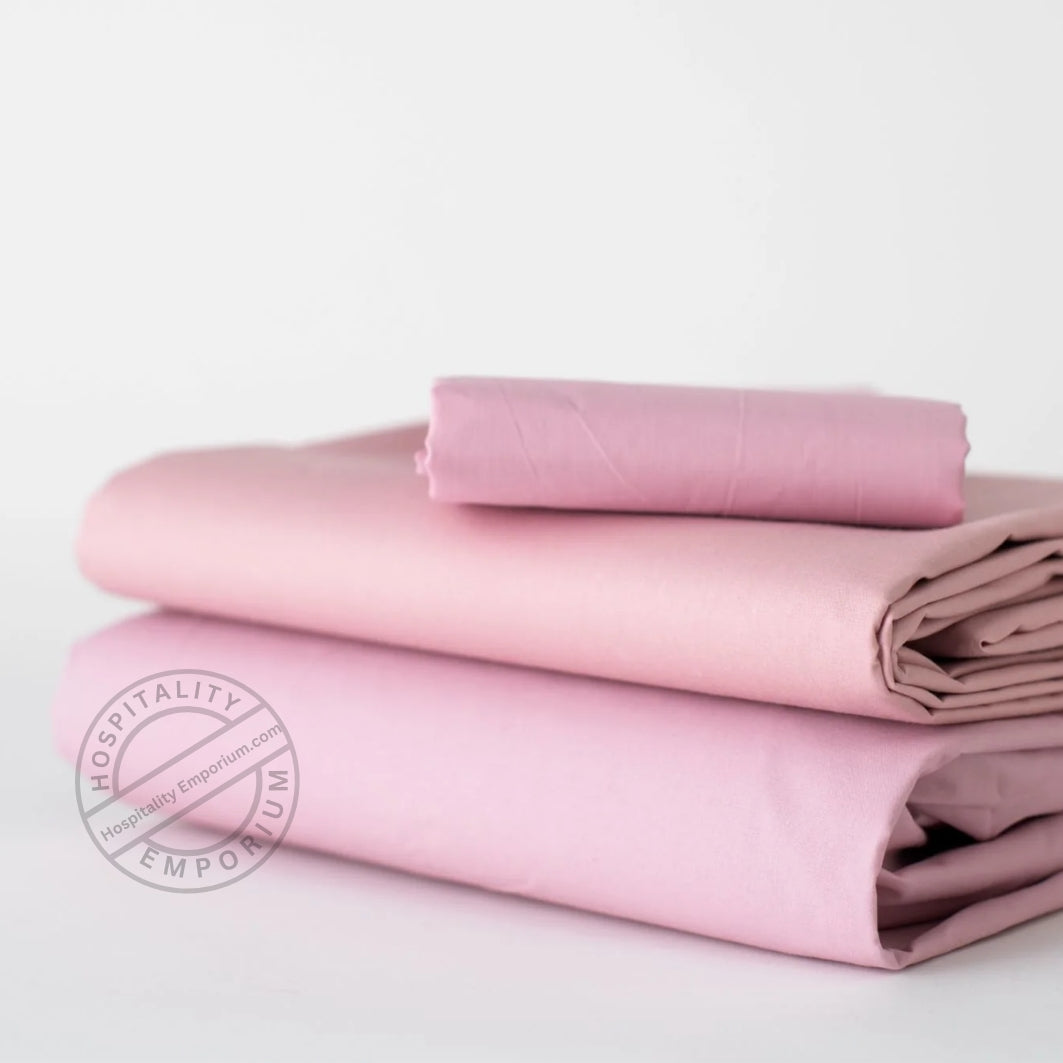 TC-180 FITTED SHEETS percale fabric color Rose size Single Bed Healthc ...