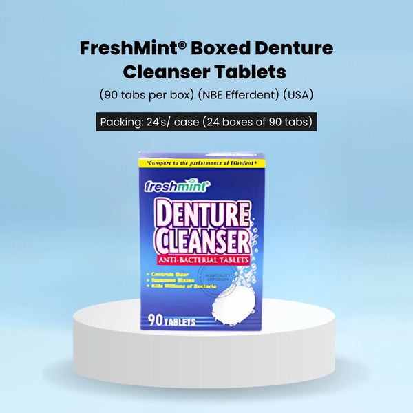 FreshMint Boxed Denture Cleanser Tablets (90 tabs per box) (NBE Efferd ...