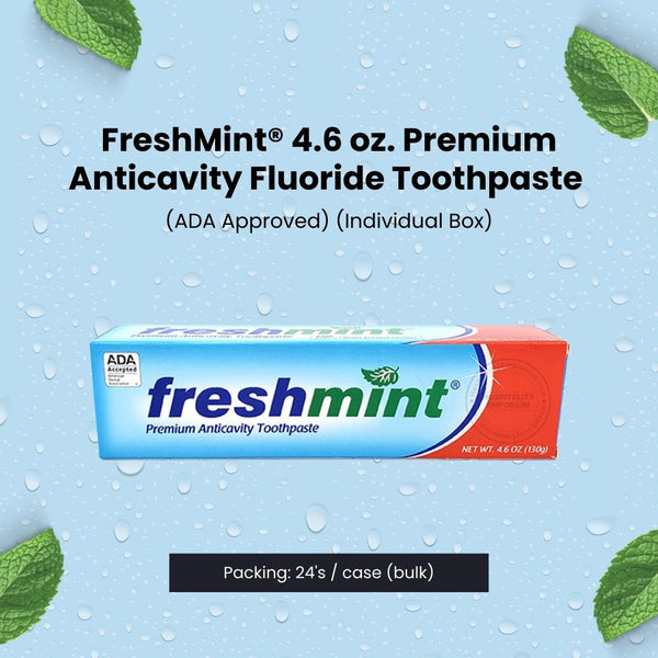 FreshMint 4.6 oz. Premium Anticavity Fluoride Toothpaste (ADA Approved ...