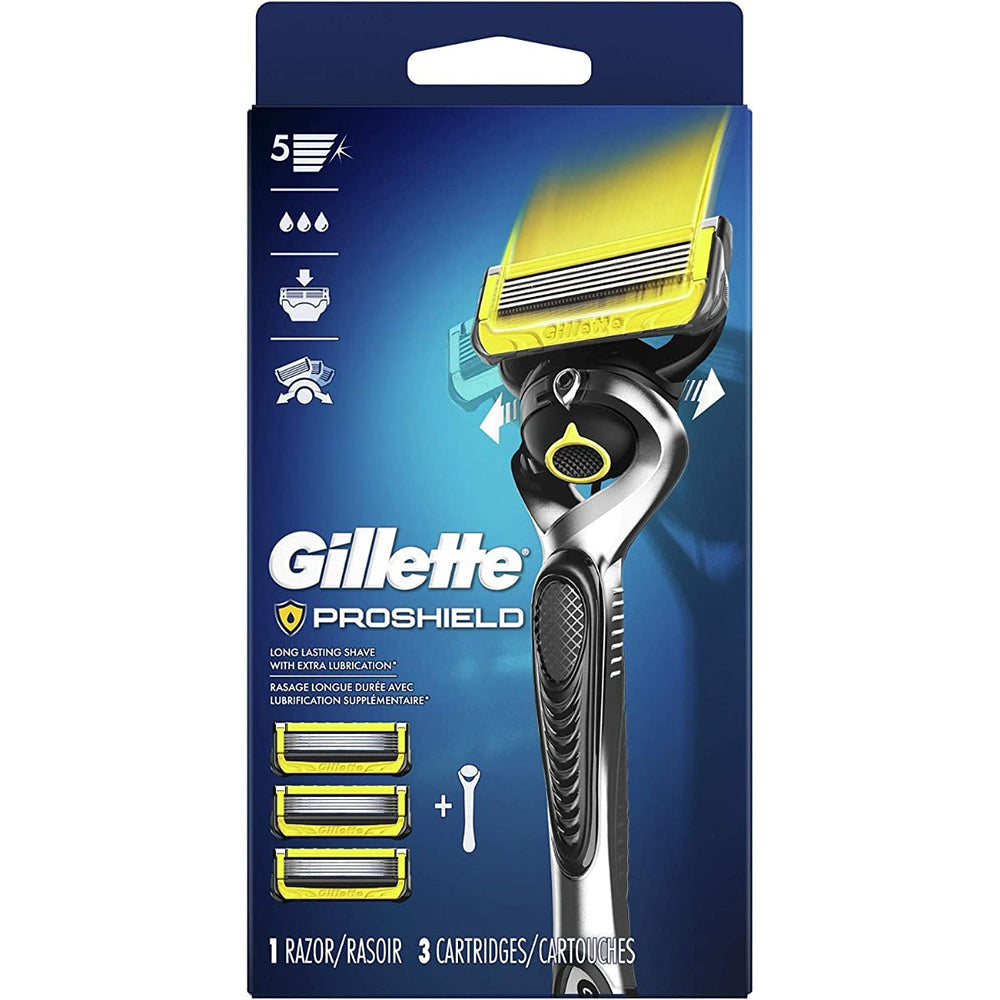 GILLETTE 5 Proshield 1Razor+ 3 Cartridges 24/Pack – HospitalityEmporium